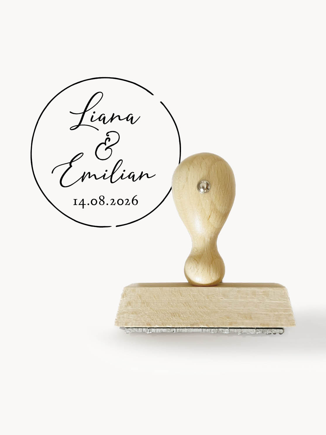 Personalisierter Stempel Elin zur Hochzeit, 4x4cm | NORDEULE — NORDEULE®